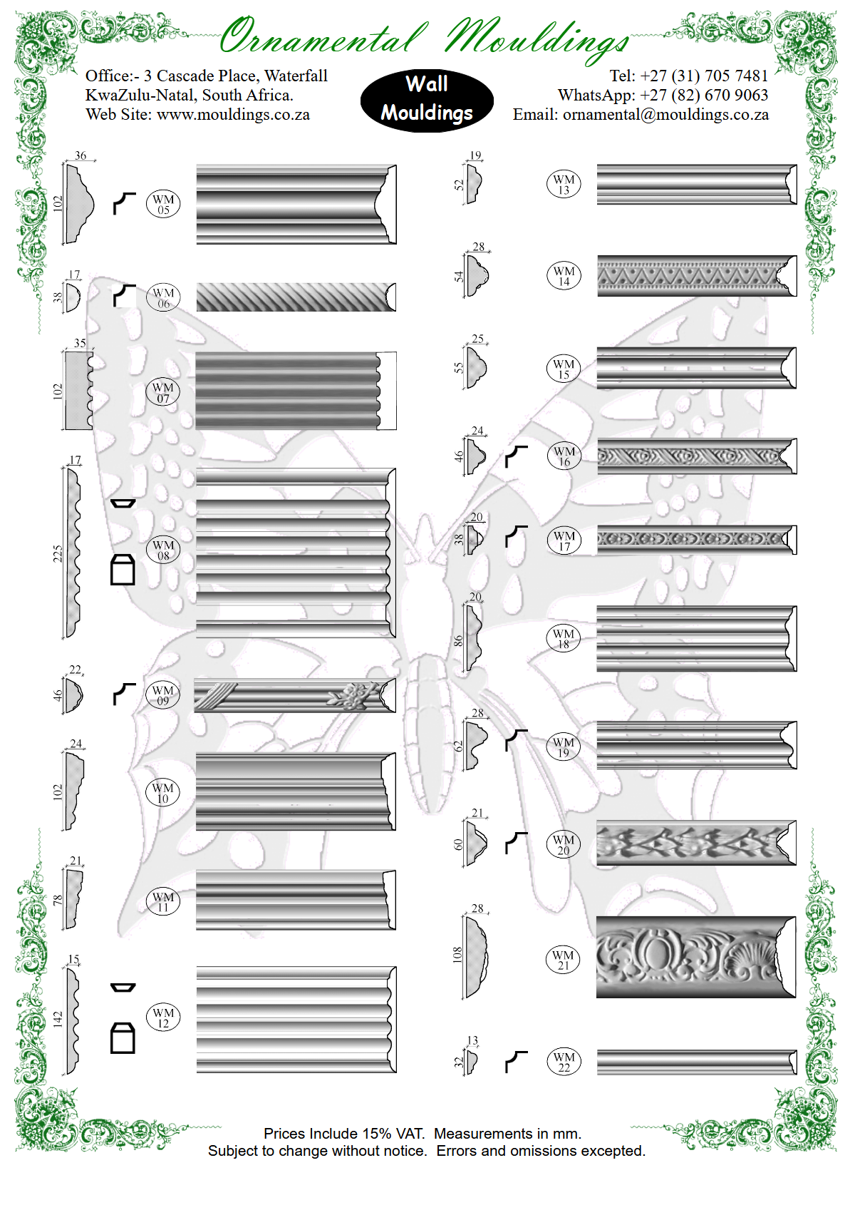 Gypsum/Cement Mouldings – Ornamental Mouldings
